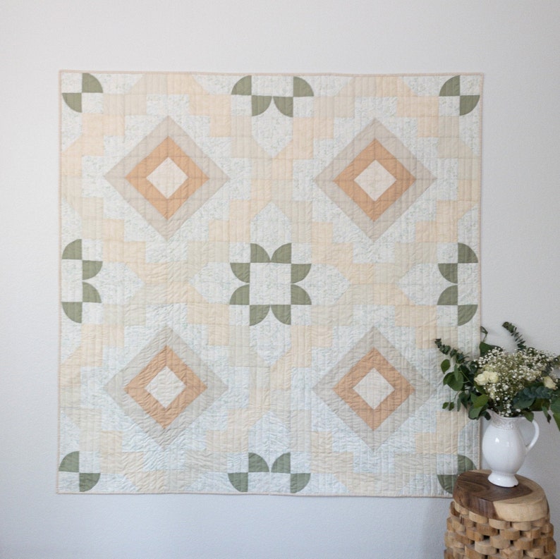 Flowerette Quilt Pattern PDF Modern Quilt Pattern Advanced | Etsy