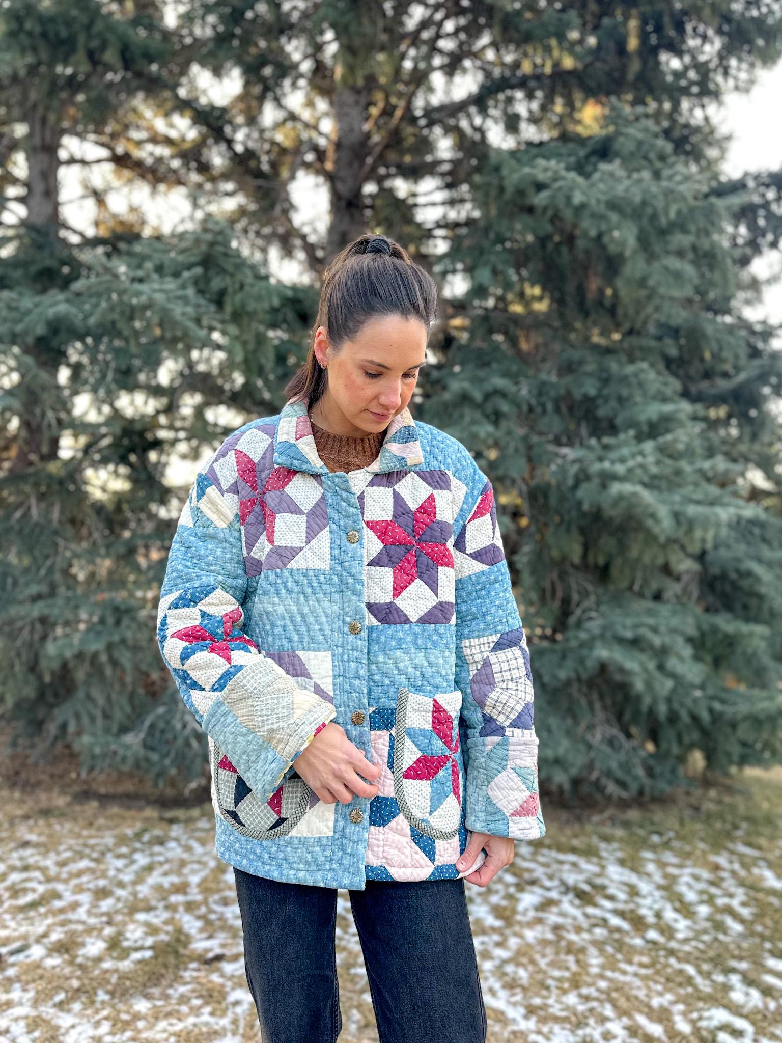 Quilted Chore Coat Sewing Pattern (XS–4XL) – Upcycled Jacket (digital ...