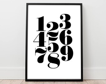 Numbers print | Etsy