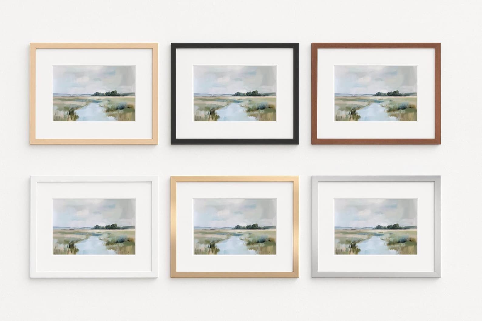 Soft Landscape Giclée Wall Art Framed Canvas or Matted Print - Earthy ...