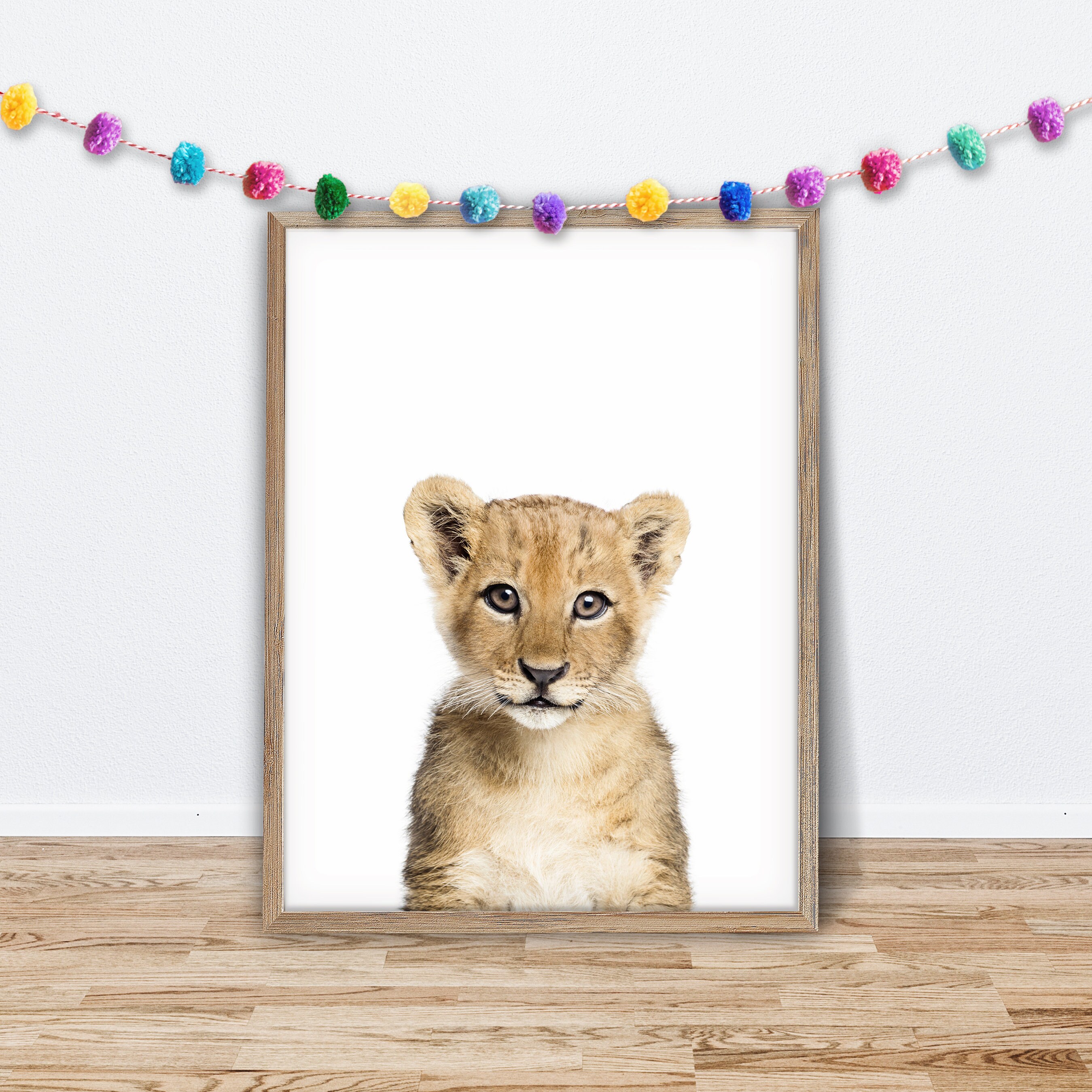 Lion Cub Digital Print Printable Nursery Art Lion Poster | Etsy