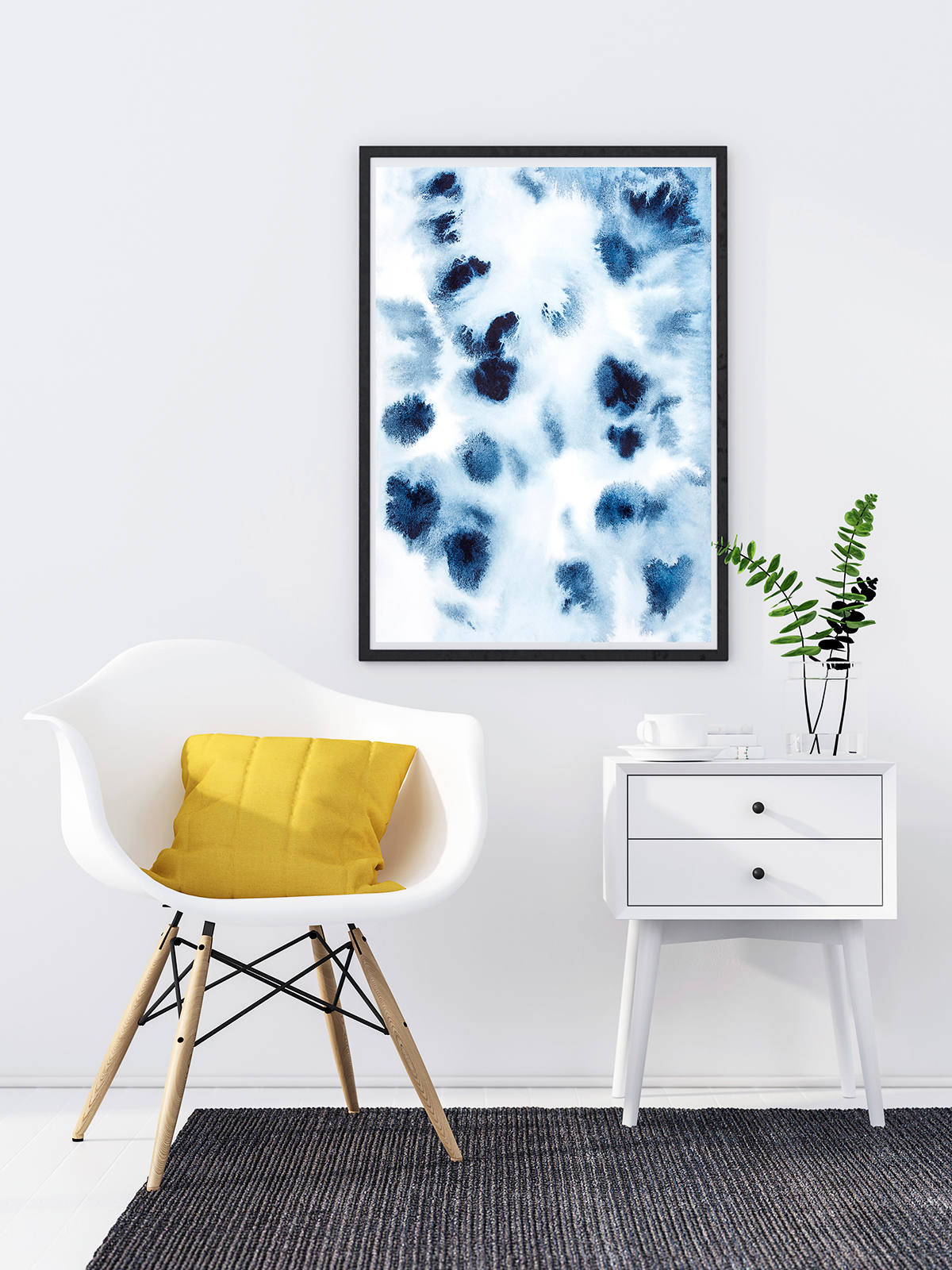 Abstract Print Blue Wall Art Digital Download Printable - Etsy
