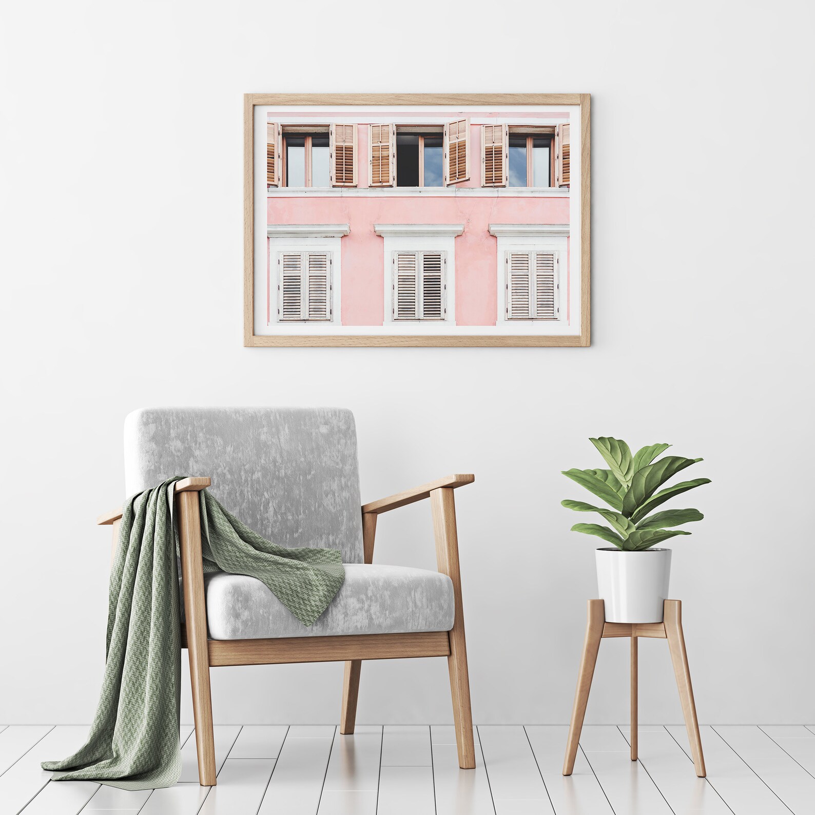 Pink Building Printable Art - Etsy