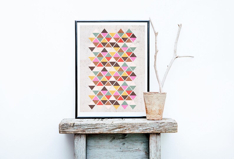 Triangle Art Print Abstract Printable Digital Download - Etsy