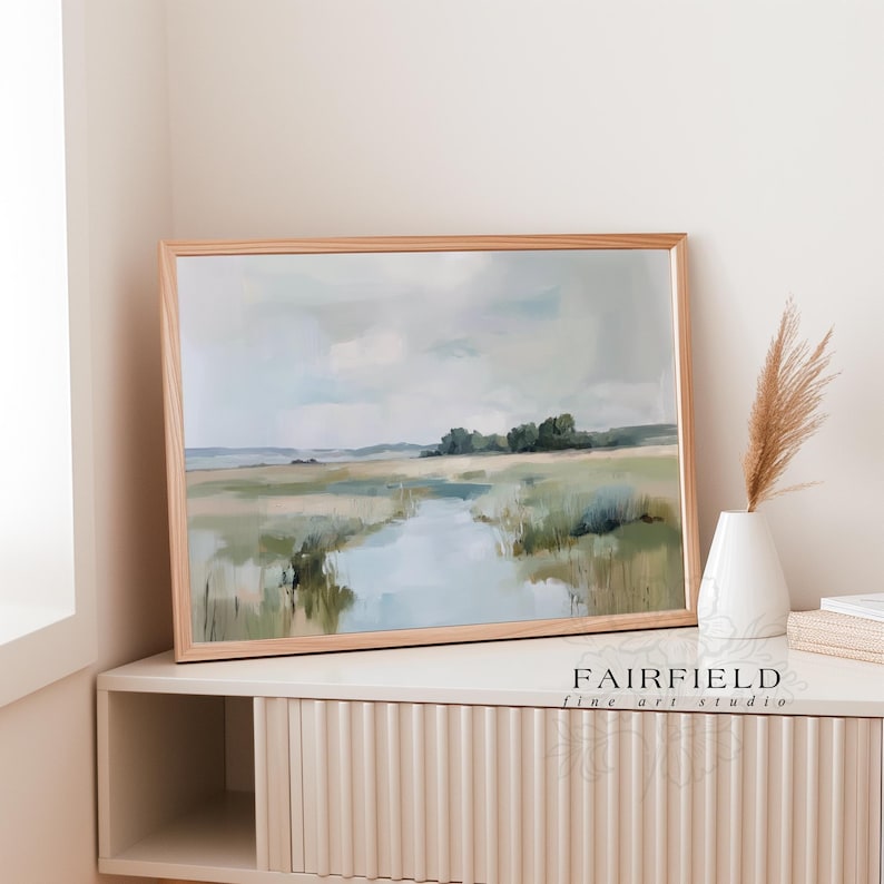 Soft Landscape Giclée Wall Art Framed Canvas or Matted Print - Earthy ...