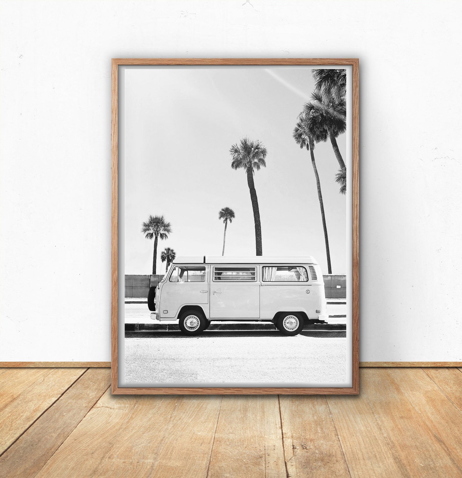 Black and White Retro Van Print Printable Wall Art Digital - Etsy