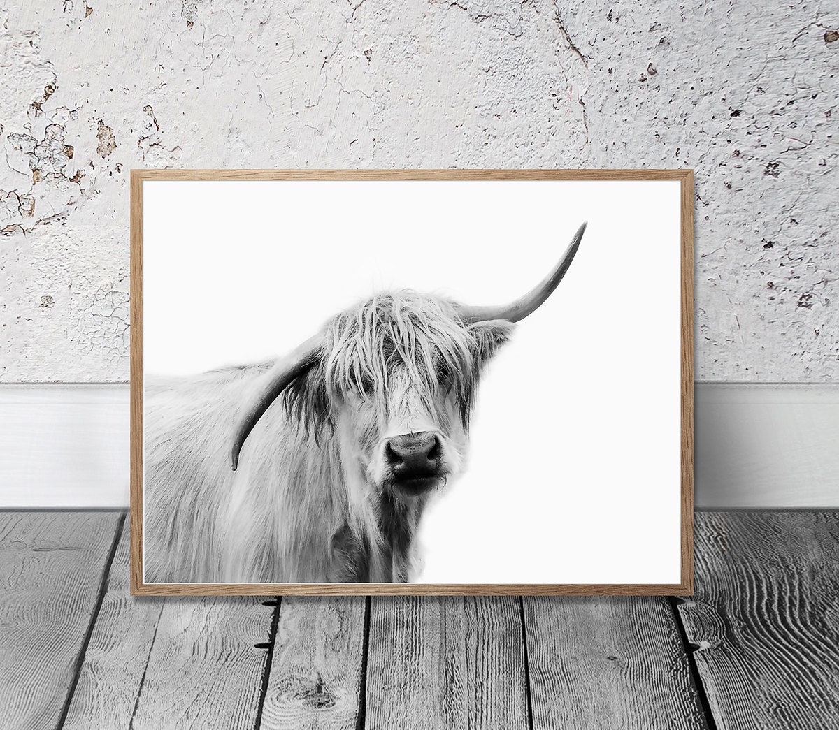 Cow Print Highland Cow Art Print Digital Print Farm Animal | Etsy