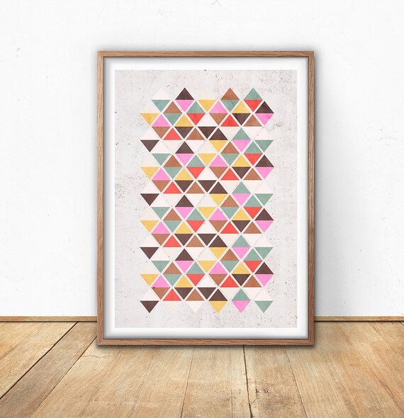Triangle Art Print Abstract Printable Digital Download | Etsy