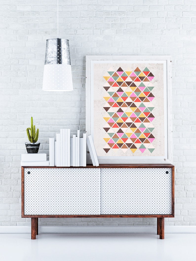 Triangle Art Print Abstract Printable Digital Download - Etsy