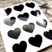48 Black heart stickers Black heart mini decals Black heart | Etsy