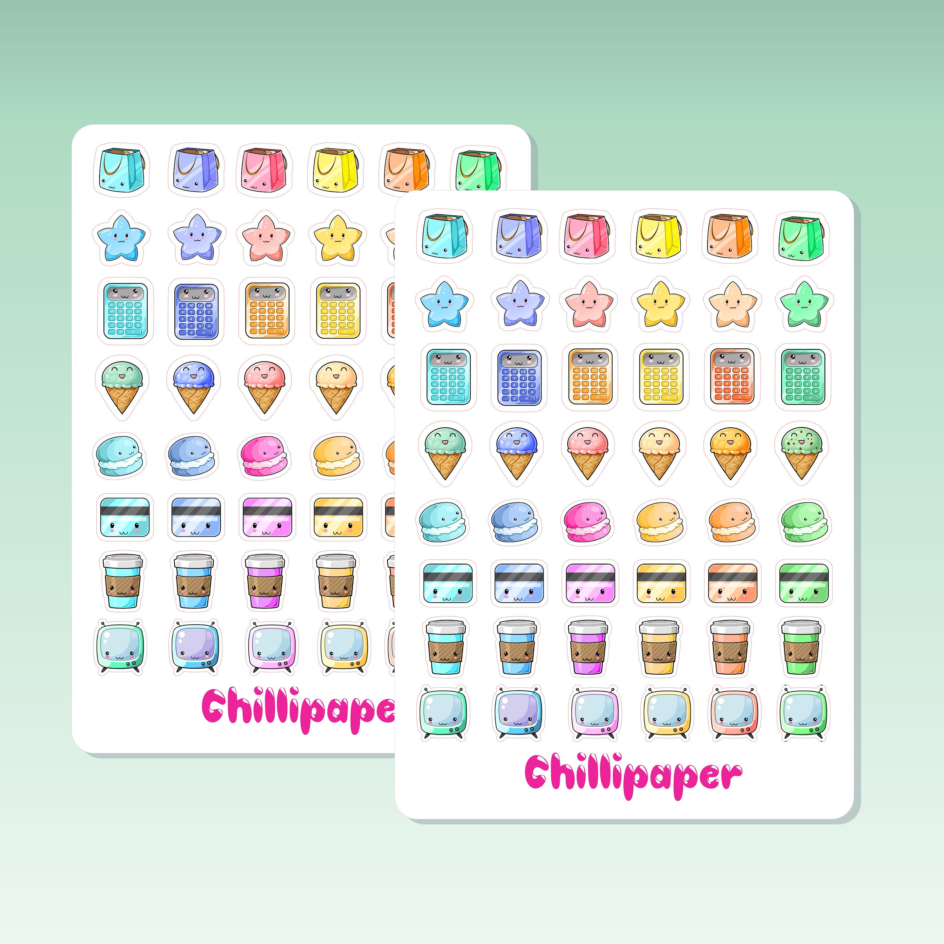 Kawaii Sampler Pack Planner Stickers Kawaii Stickers | Etsy