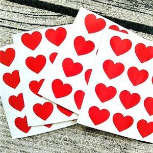 48 Red Heart Stickers Red Heart Mini Decals Red Heart - Etsy