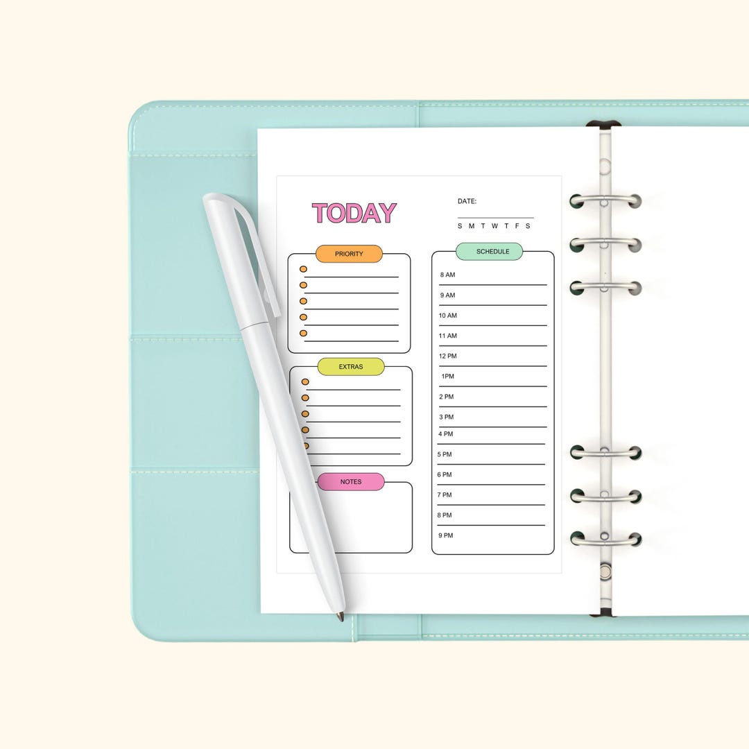 Today Planner Page, Undated D.I.Y Planner, Large Planner Sticker ...