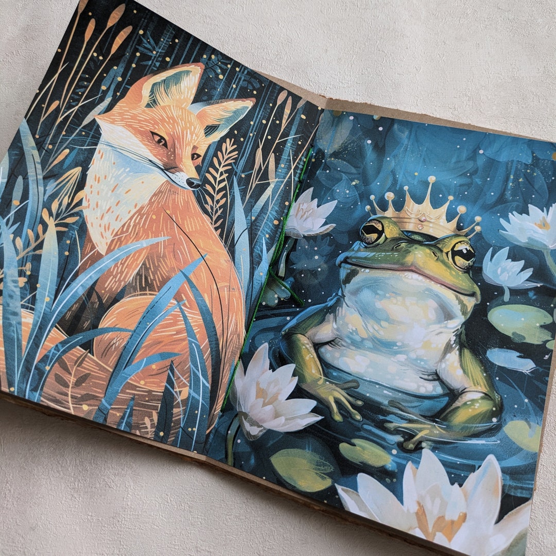 Midnight Fairy Tale, Blue Junk Journal With Handmade Paper and Mixed ...