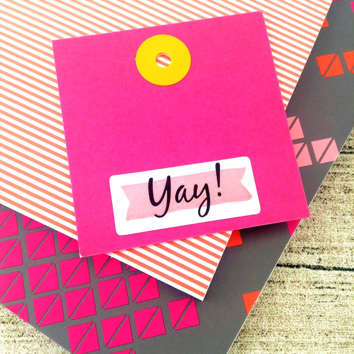 Yay Pink Stickers Celebration Stickers Yay Birthday - Etsy
