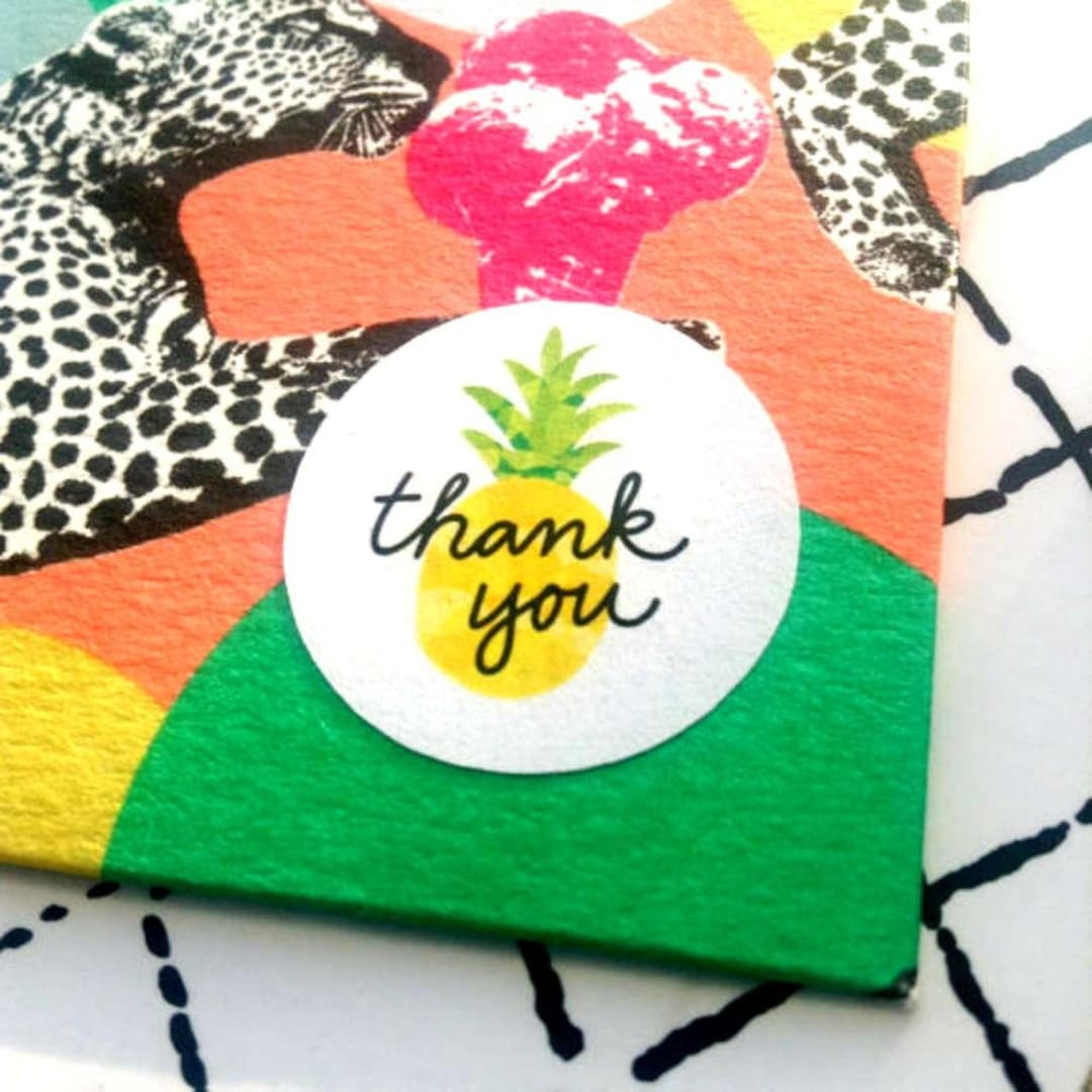 96 Thank You Pineapple Stickers. Pineapple Seals. Thanks - Etsy