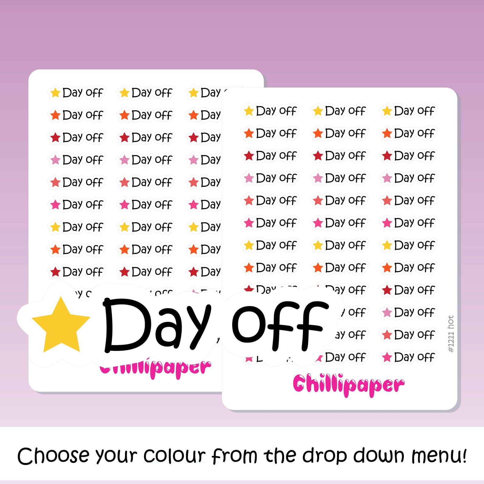 Day off Stickers for Planners, No Work, Holiday, Work Rota, Hot or Cool ...
