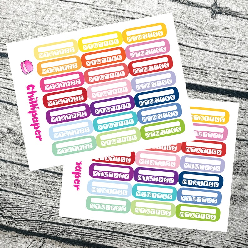 Habit tracker stickers Bujo stickers weekly checklist | Etsy