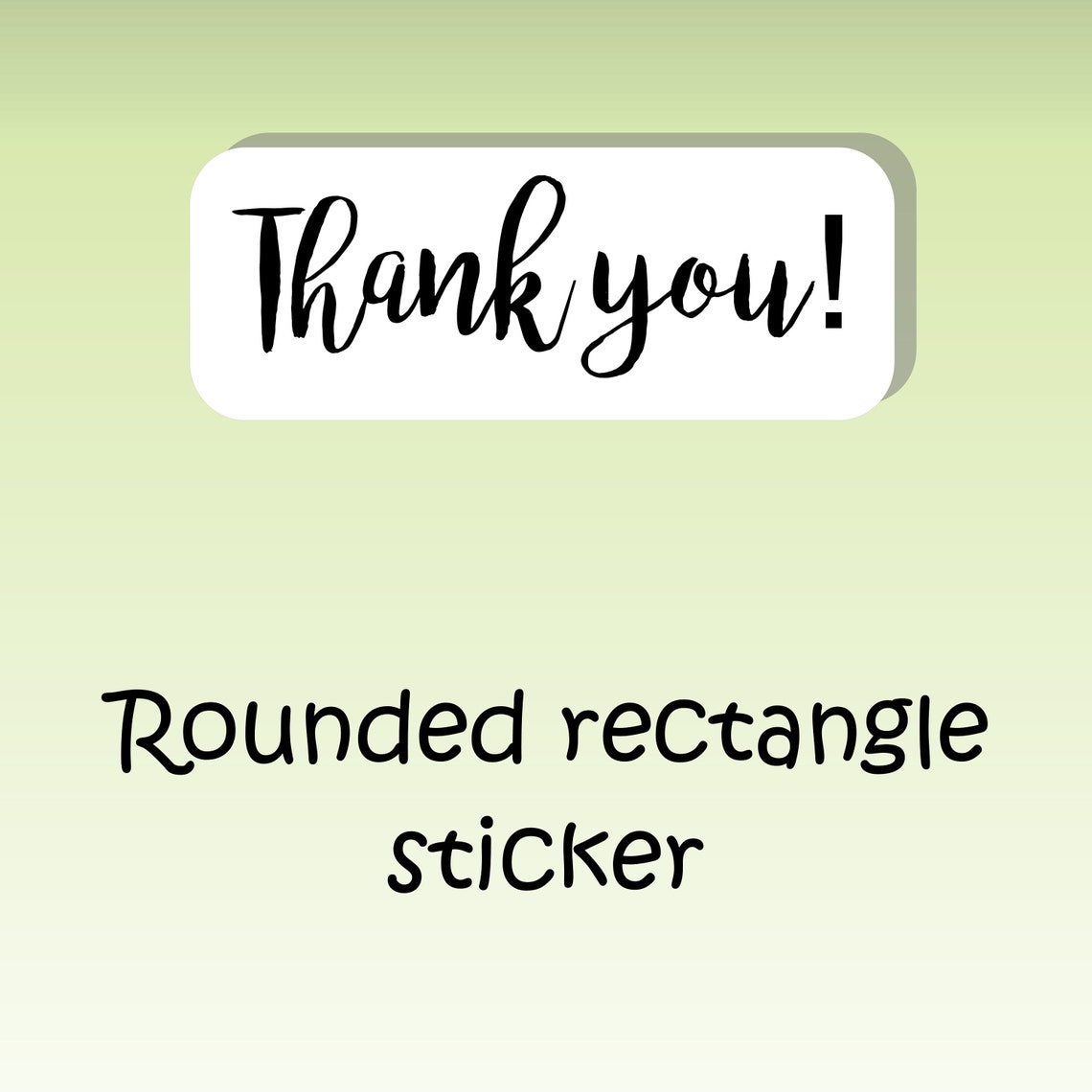 Thank You Sticker Thank You Label Thank You Rectangle Etsy - Etsy