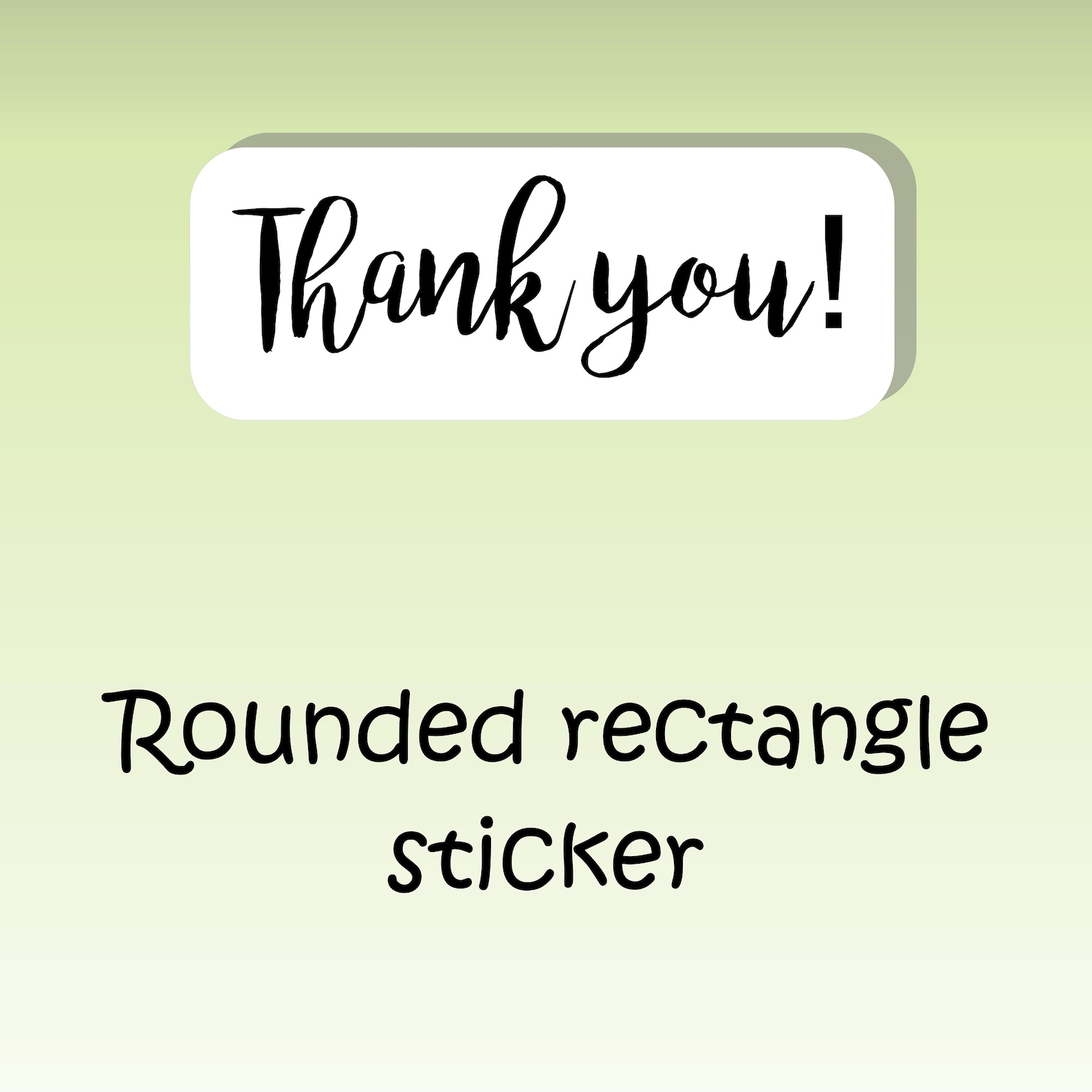 Thank You Sticker Thank You Label Thank You Rectangle Etsy - Etsy