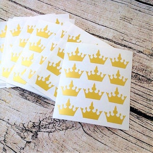48 Gold Crown Stickers, Gold Crown Mini Decals, Gold Crown Envelope ...