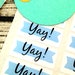 Yay Pale Blue Stickers, Celebration Stickers, Yay Birthday Stickers ...