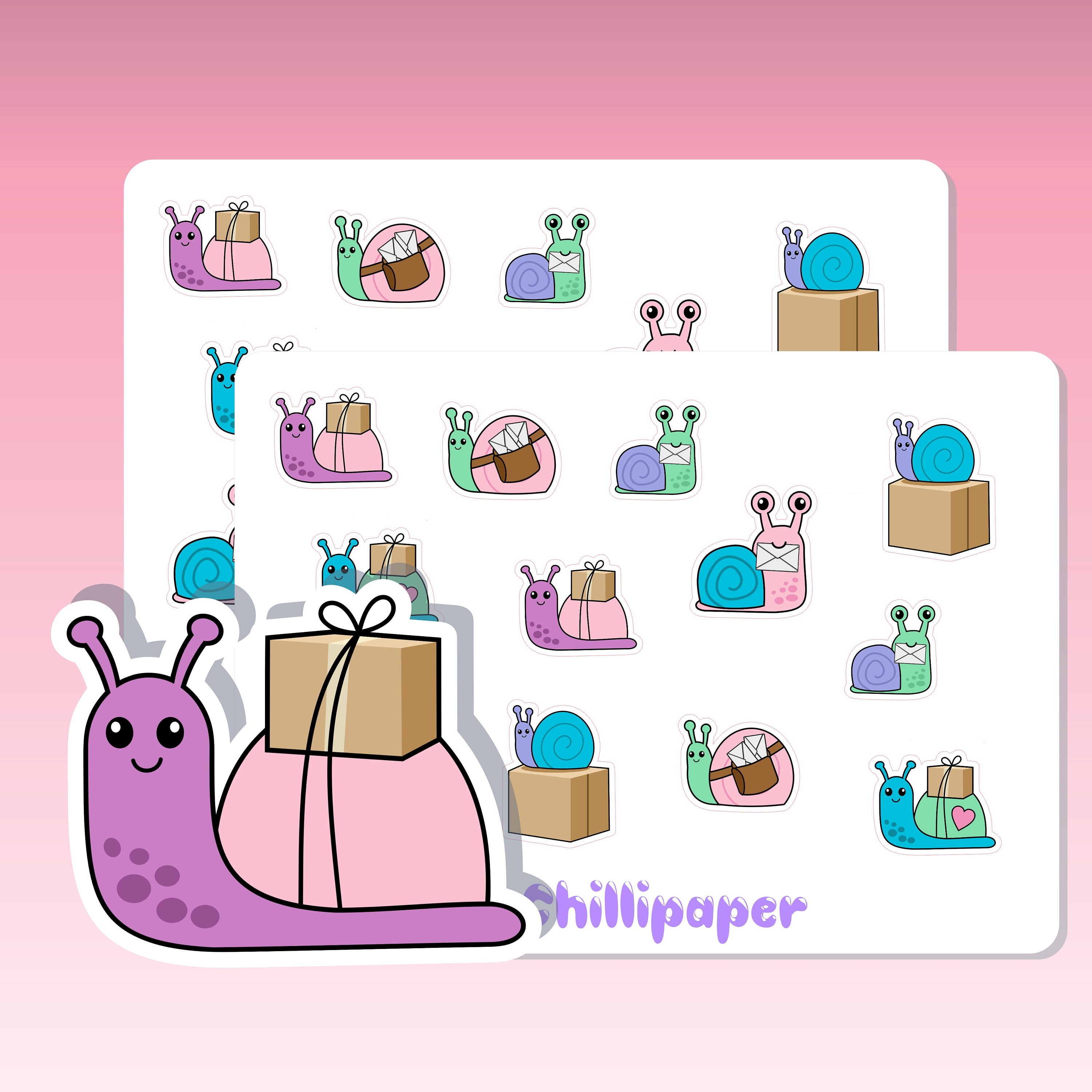 Happy mail snail mail stickers pastel Cute Summer | Etsy