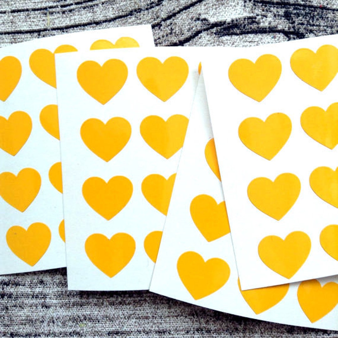 48 Small Yellow Vinyl Stickers, Yellow Envelope Seals, Seals for ...