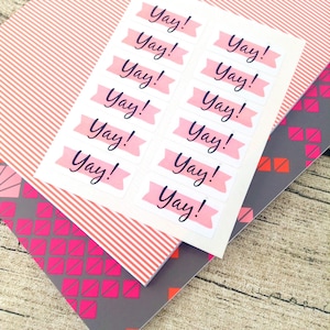 Yay Pink Stickers, Celebration Stickers, Yay Birthday Stickers, Planner ...