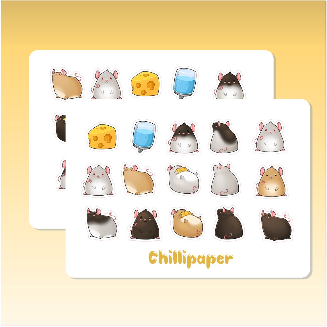 Rat stickers rodents rattie Cute stickers pets planner | Etsy