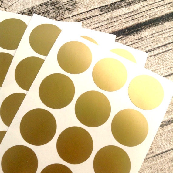 48 Gold Circle Stickers Gold Circle Mini Decals Gold Circle | Etsy UK