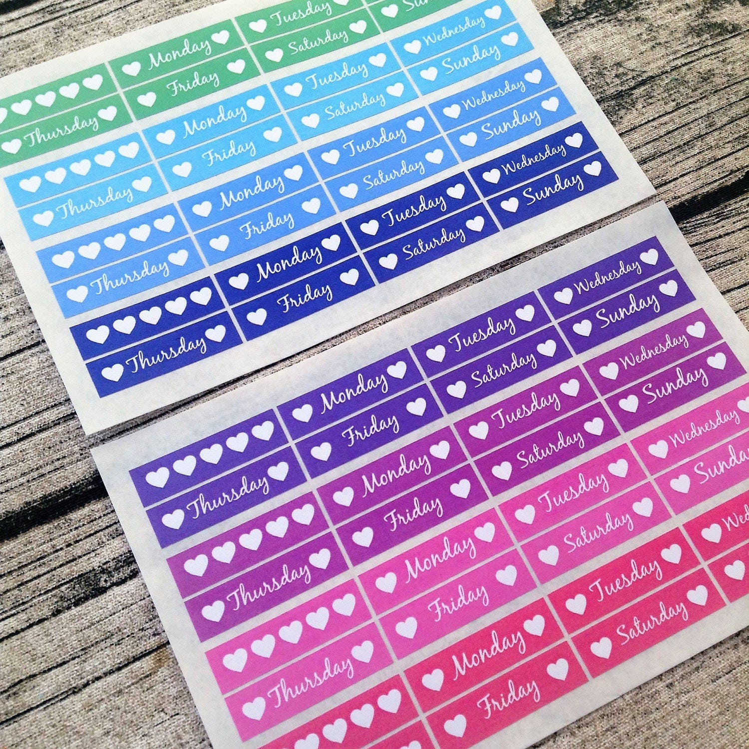 Days of the Week Stickers Week Day Rainbow Pastels Planner - Etsy UK