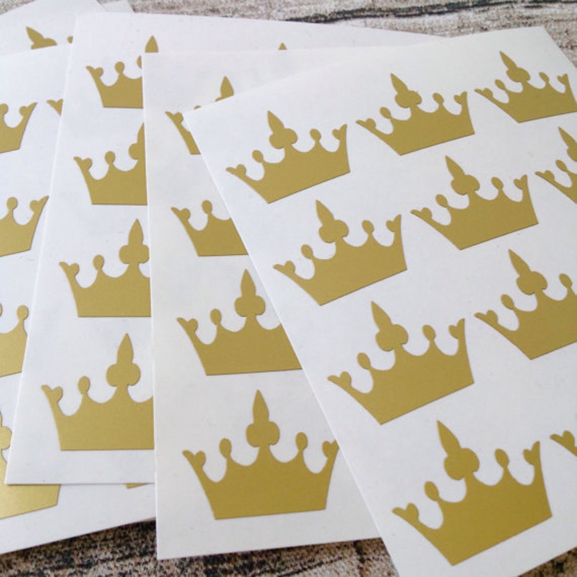 48 Gold Crown Stickers, Gold Crown Mini Decals, Gold Crown Envelope ...