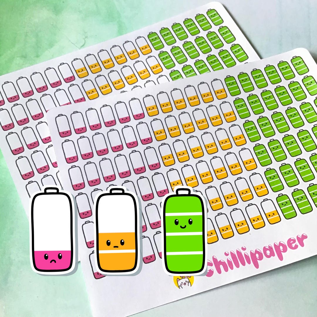 Energy Tracker Planner Stickers, Social Battery Planner Sticker ...