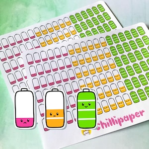Energy Tracker Planner Stickers, Social Battery Planner Sticker ...