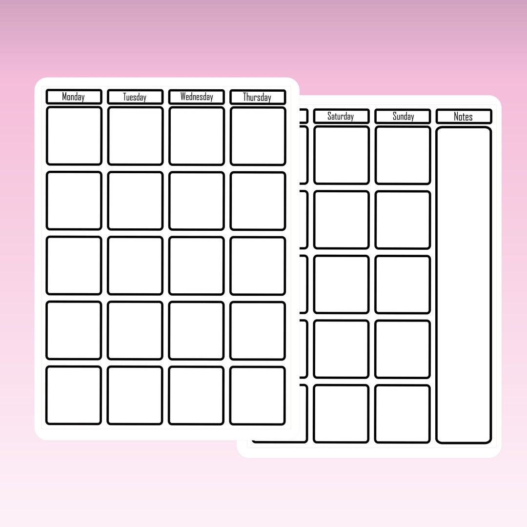 Month at a Glance Two Page Journal Calendar, Bullet Journal Calendar ...