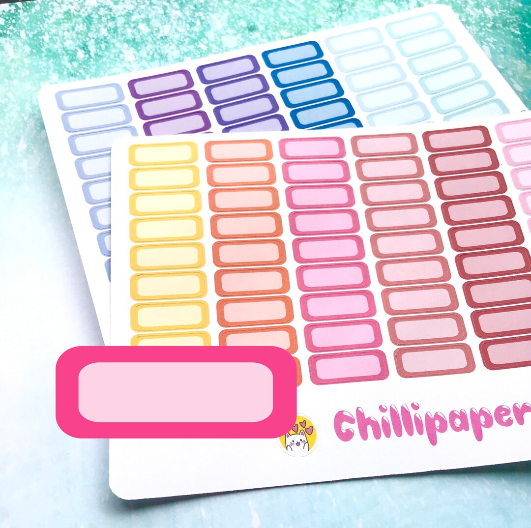 Mini Blank Highlighter Stickers | Bujo Stickers | Planner Stickers for ...