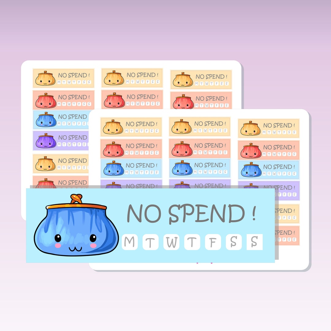 No Spend Planner Stickers, Money, Bujo Stickers, Finance Planner ...