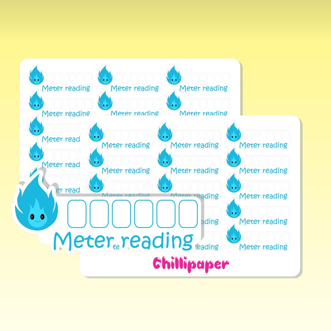 Gas Meter Reading Planner Stickers, Money, Cash, Finance Planner ...