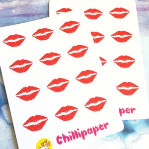 96 Red Lipstick Kiss Stickers, Labels. Wedding Seals. Envelope Seals ...