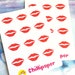 96 Red Lipstick Kiss Stickers, Labels. Wedding Seals. Envelope Seals ...
