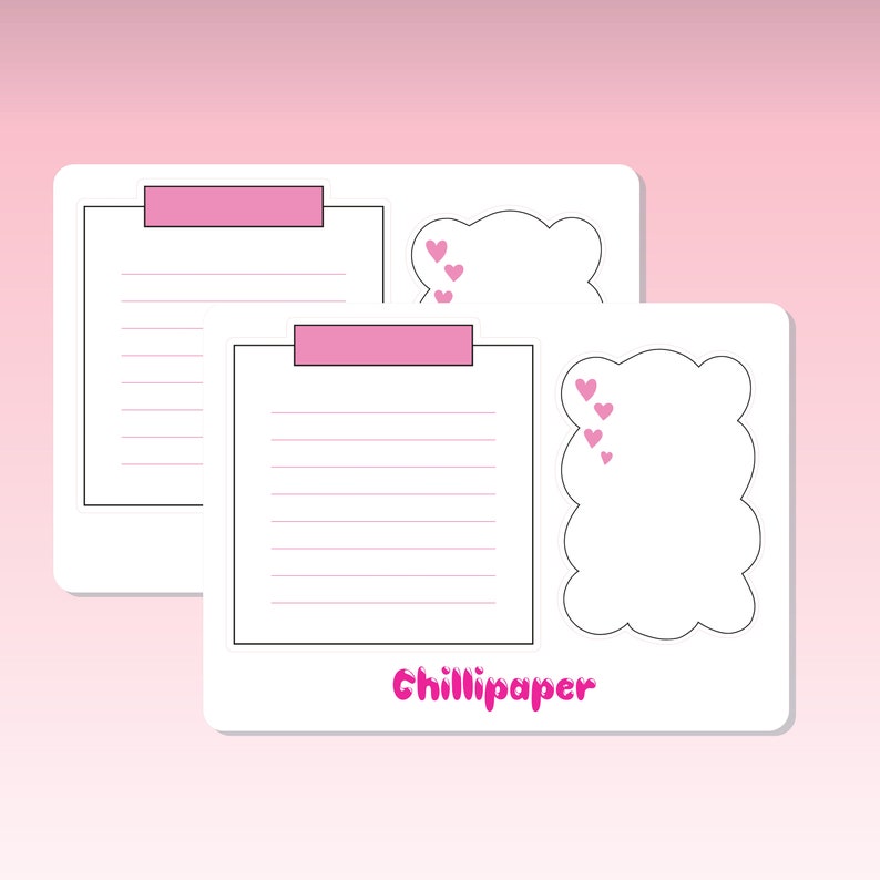 Cloud and Post It Note Boxes Full Boxes Day on One Page - Etsy