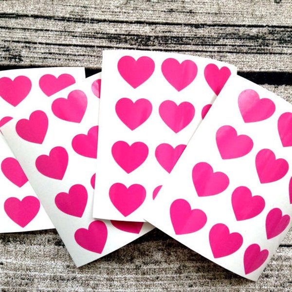 Pink Heart Stickers - Etsy