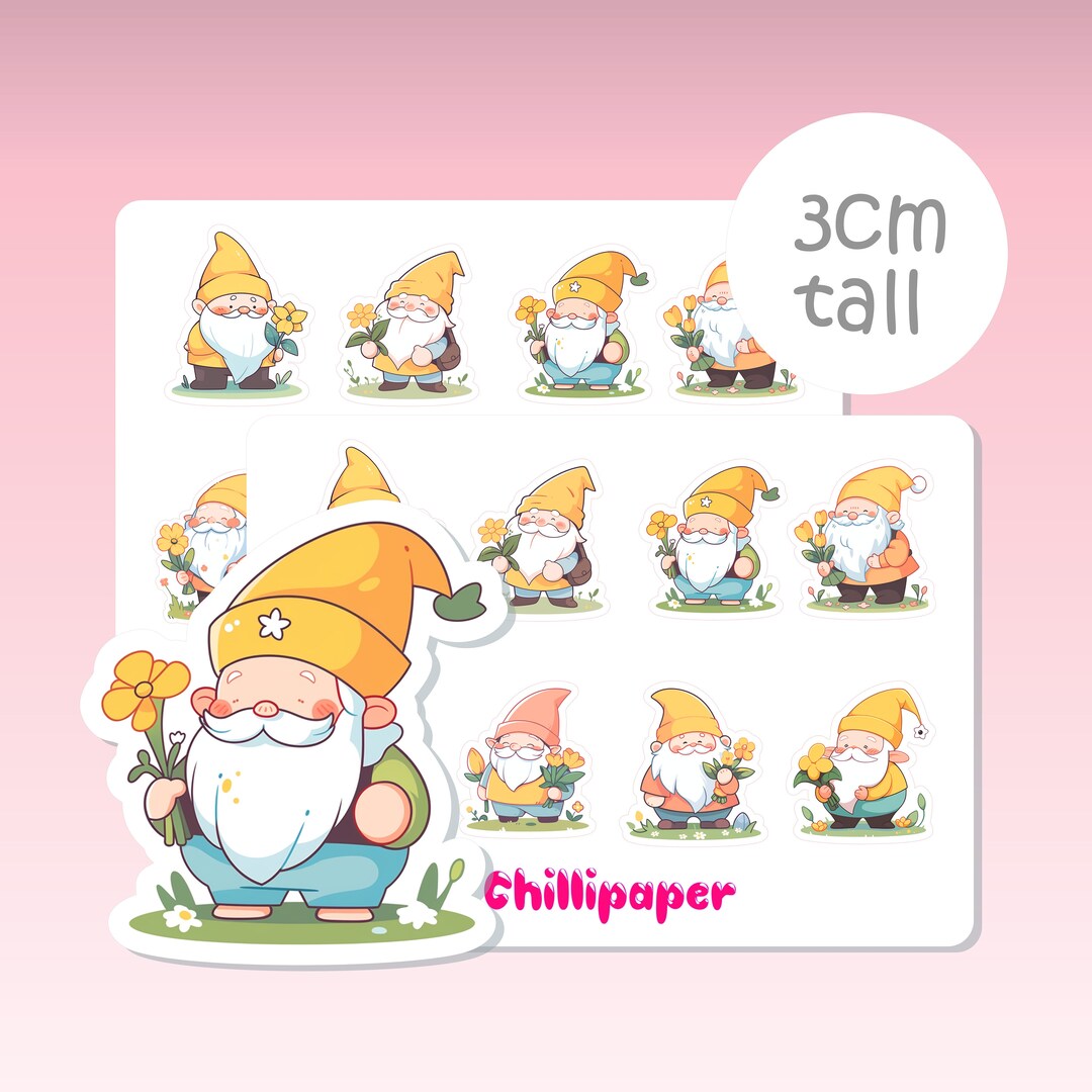 Welsh / Daffodil Gonks, Gnomes, Stickers, Spring Time, Summer, Planner ...