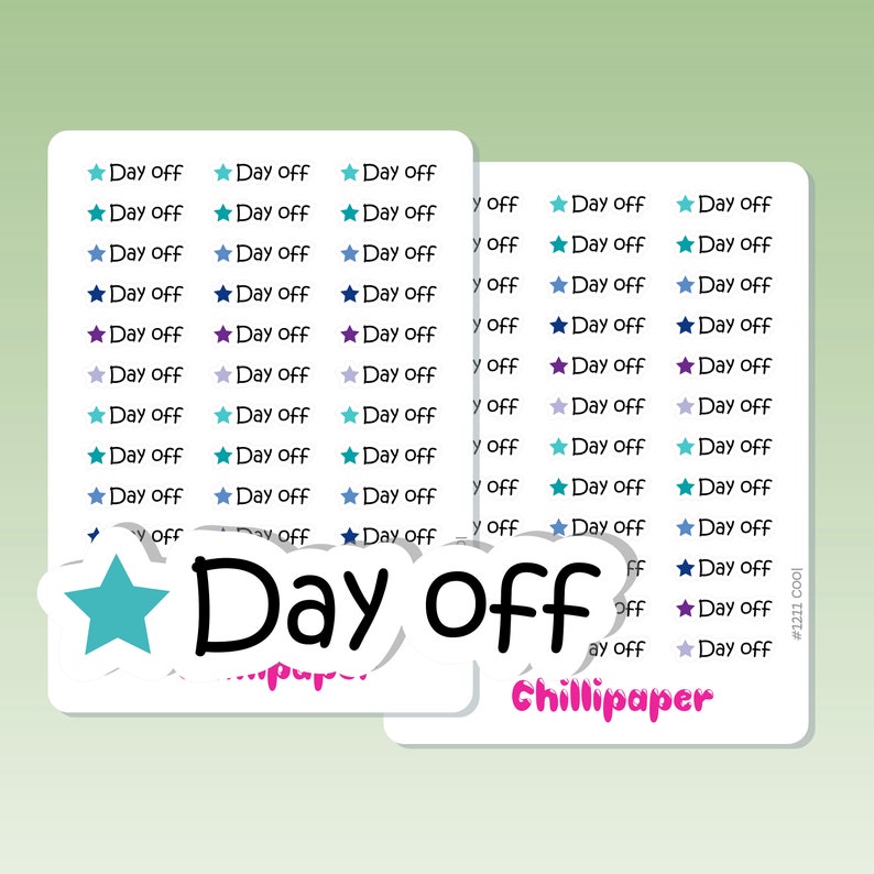 Day off Stickers for Planners, No Work, Holiday, Work Rota, Hot or Cool ...