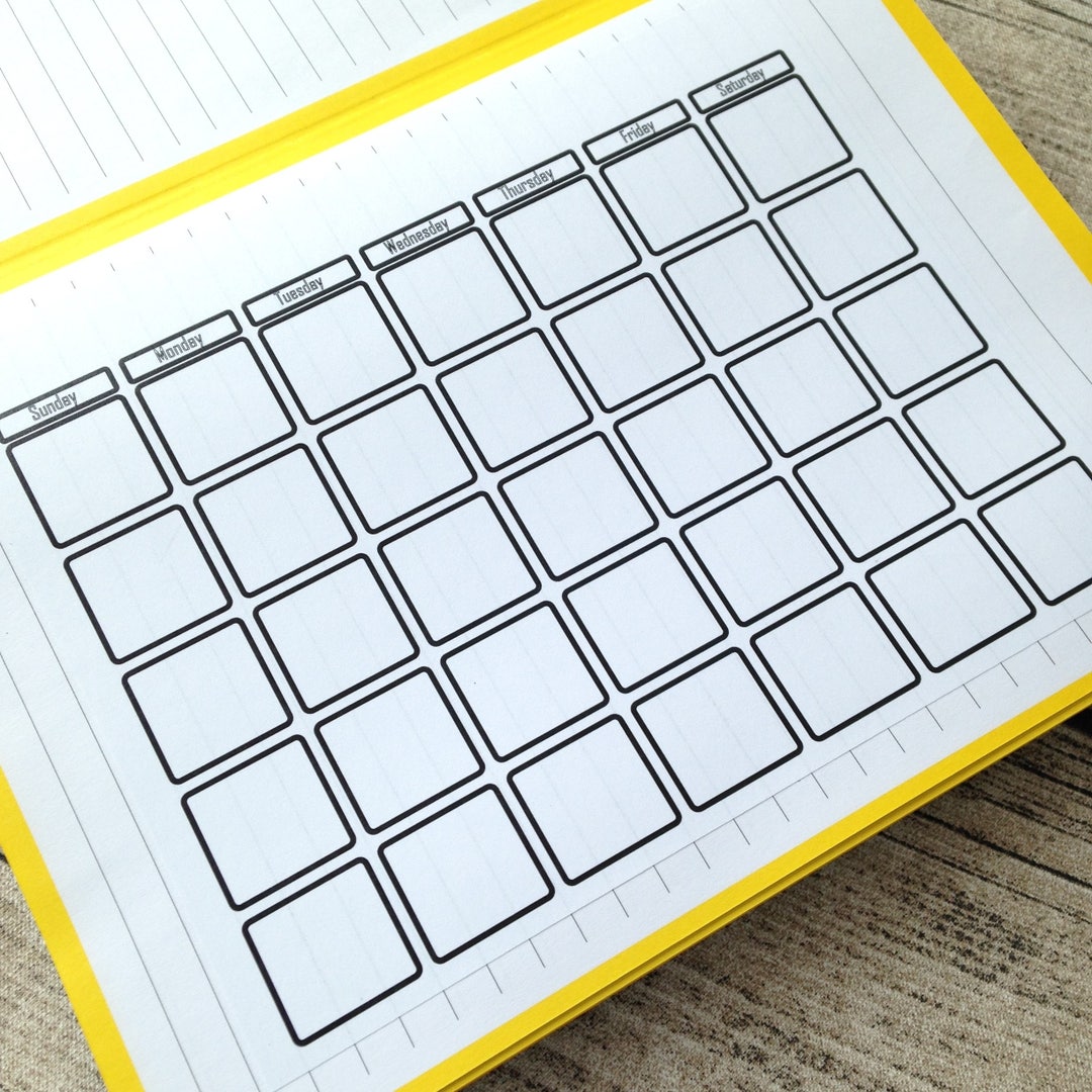 Month at a Glance Journal Calendar, Calendar, Blank Calendar Sticker ...