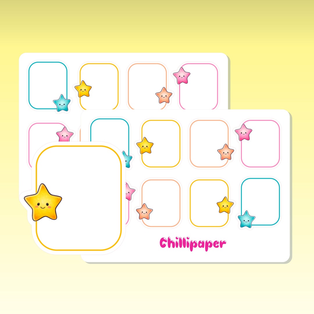 Star Planner Box Stickers, Cute Stationery, Reminder, Little Notes ...