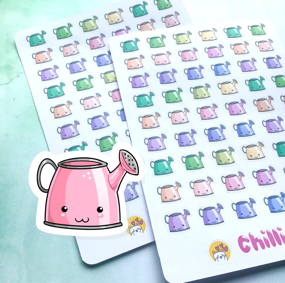 Cute Kawaii Planner Stickers, Kawaii Watering Can, Cute Planner ...