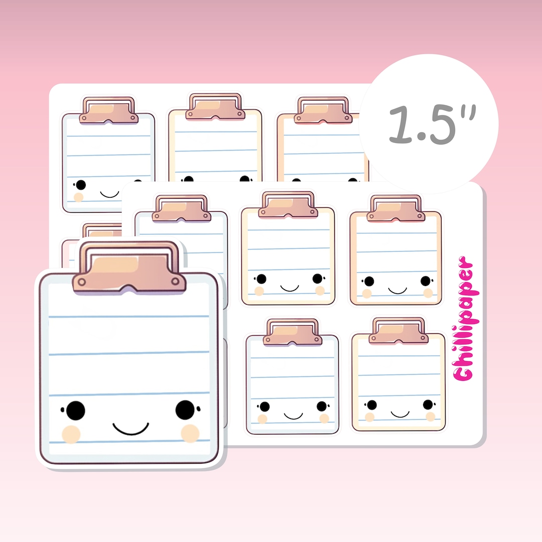 Kawaii Clipboard, Planner Stickers, Cute Stationery, Reminder, Little ...