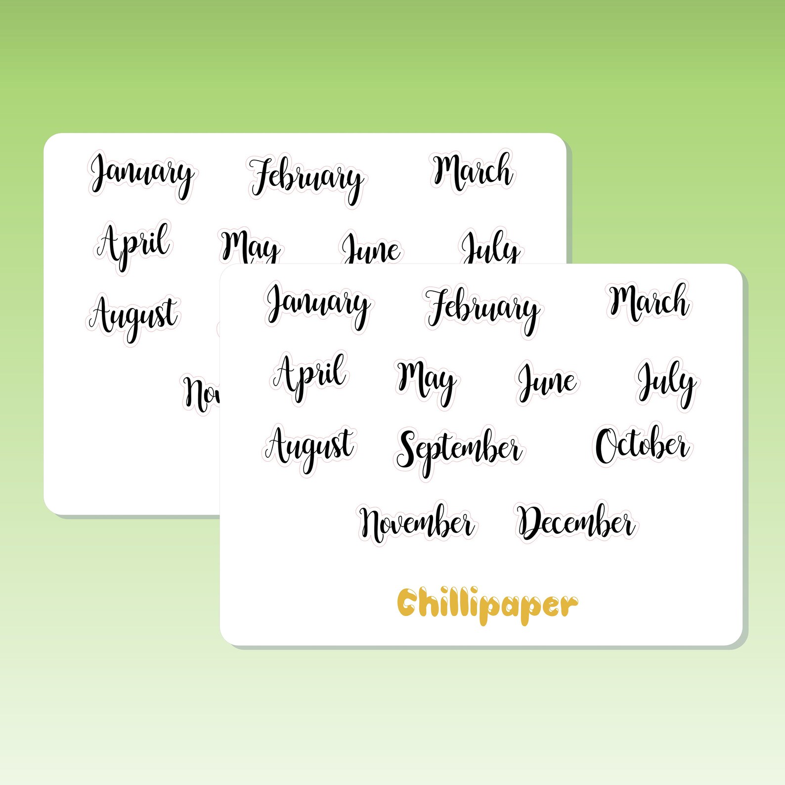 Months of the Year Stickers Calender Stickers Bujo Planner - Etsy